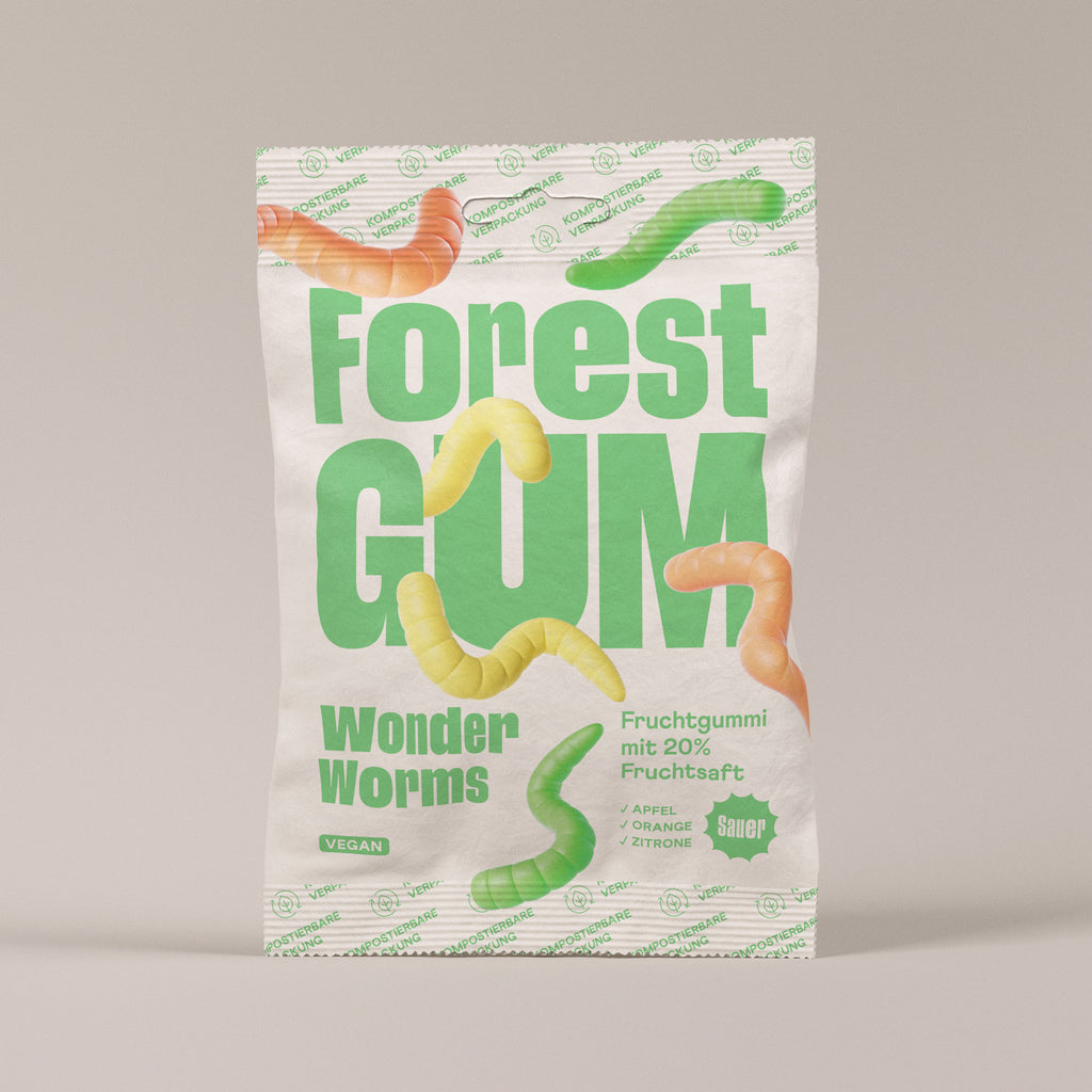 6x Fruchtgummi vegan Wonder Worms – Forest Gum Shop